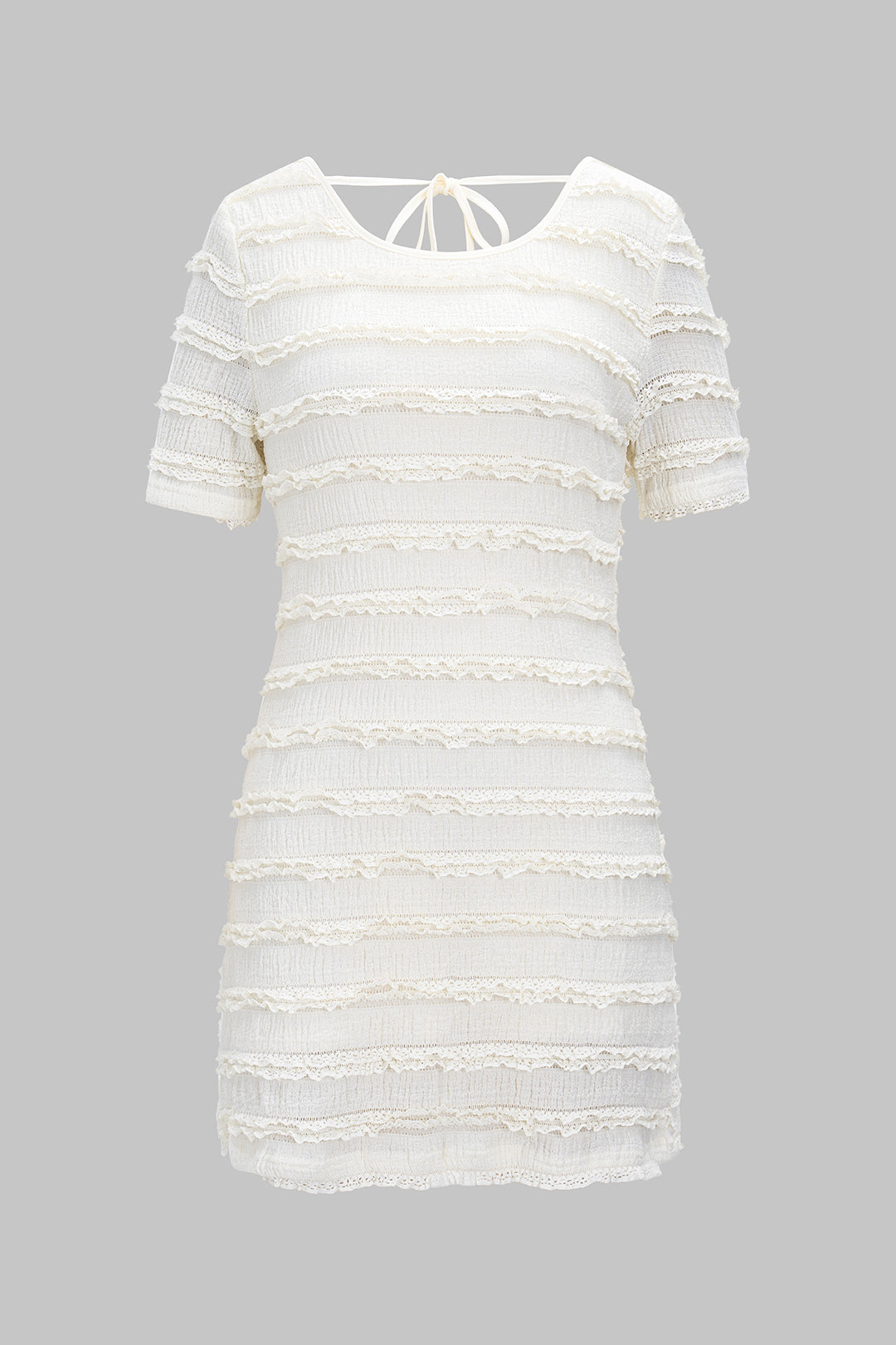 Backless Ruffle Short Sleeve Mini Dress – Micas