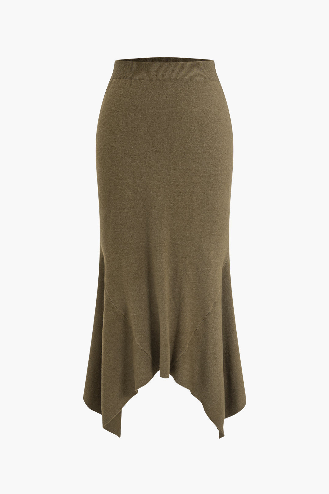 Solid Sweater Asymmetrical Skirt – Micas