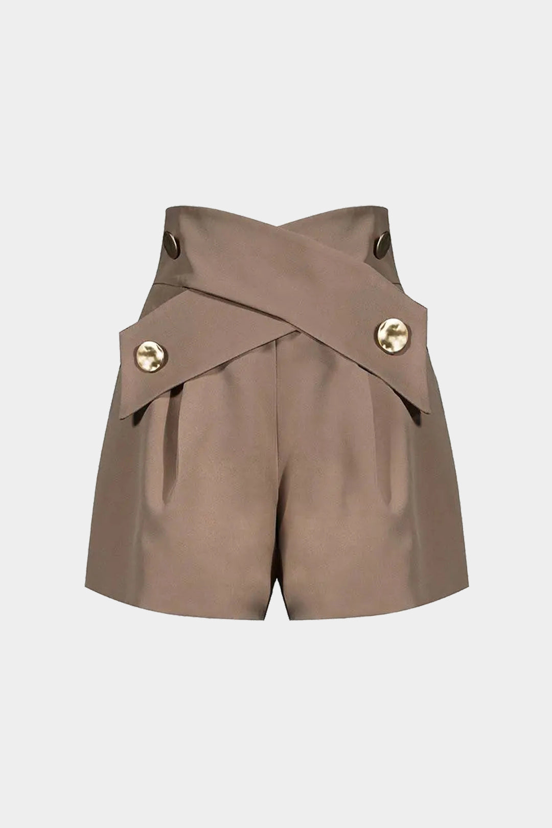 Metallic Button Ruched High Waist Shorts – Micas