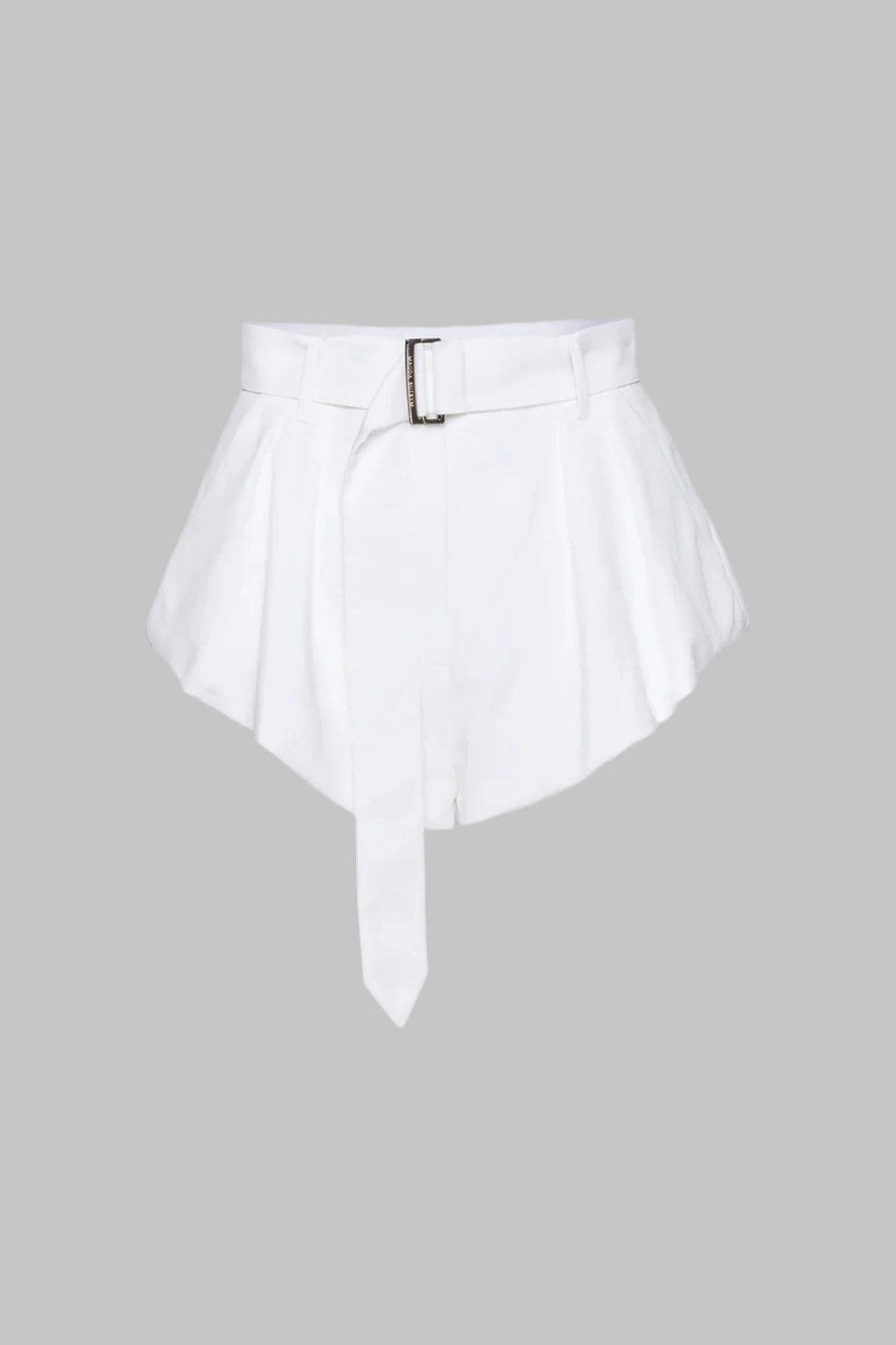 Ruched High Waist Metallic Decor Belted Shorts – Micas