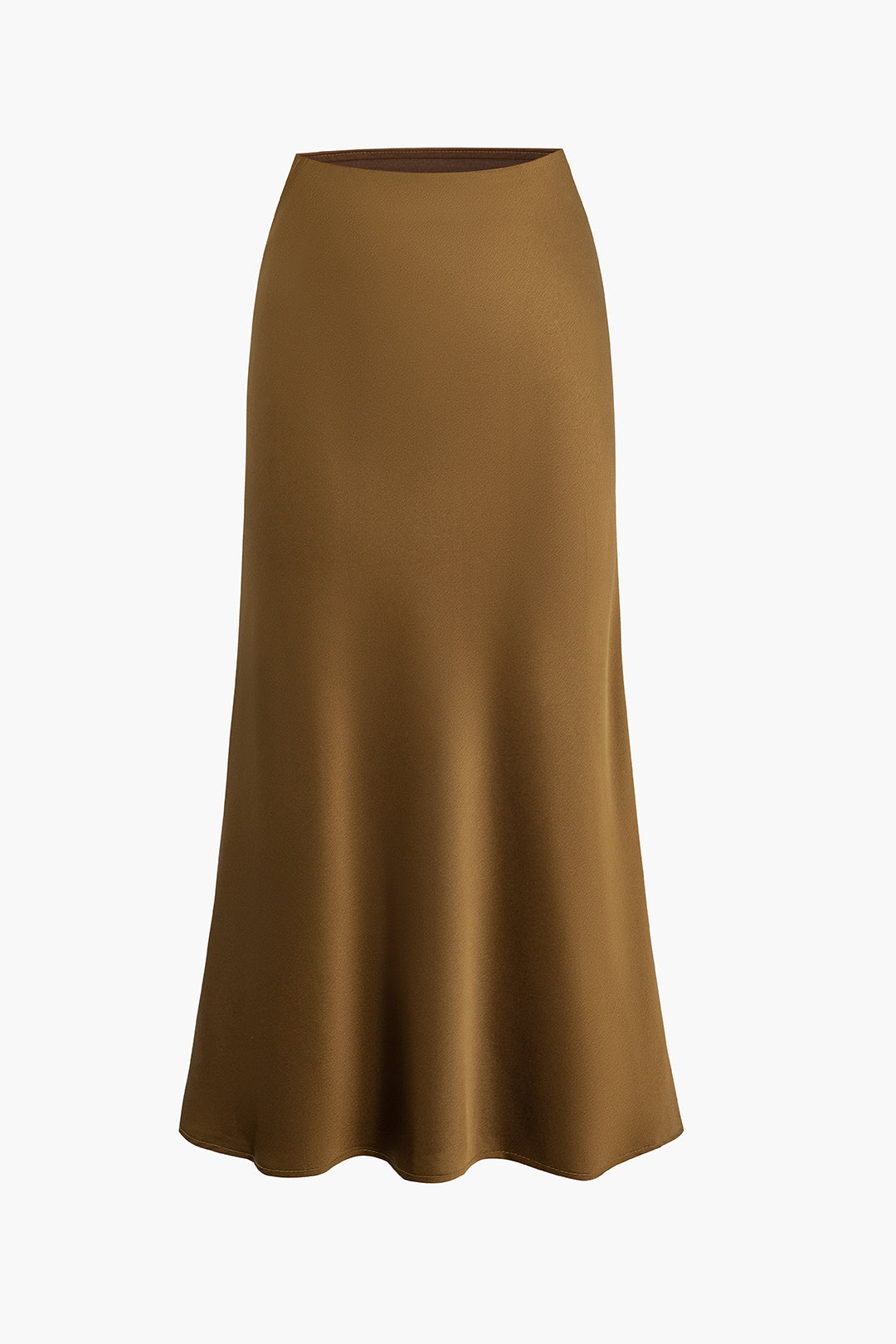 Basic Solid Satin Midi Skirt – Micas