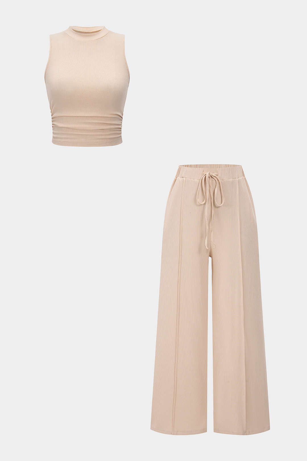 Solid Tank Top And Drawstring Trousers Set – Micas