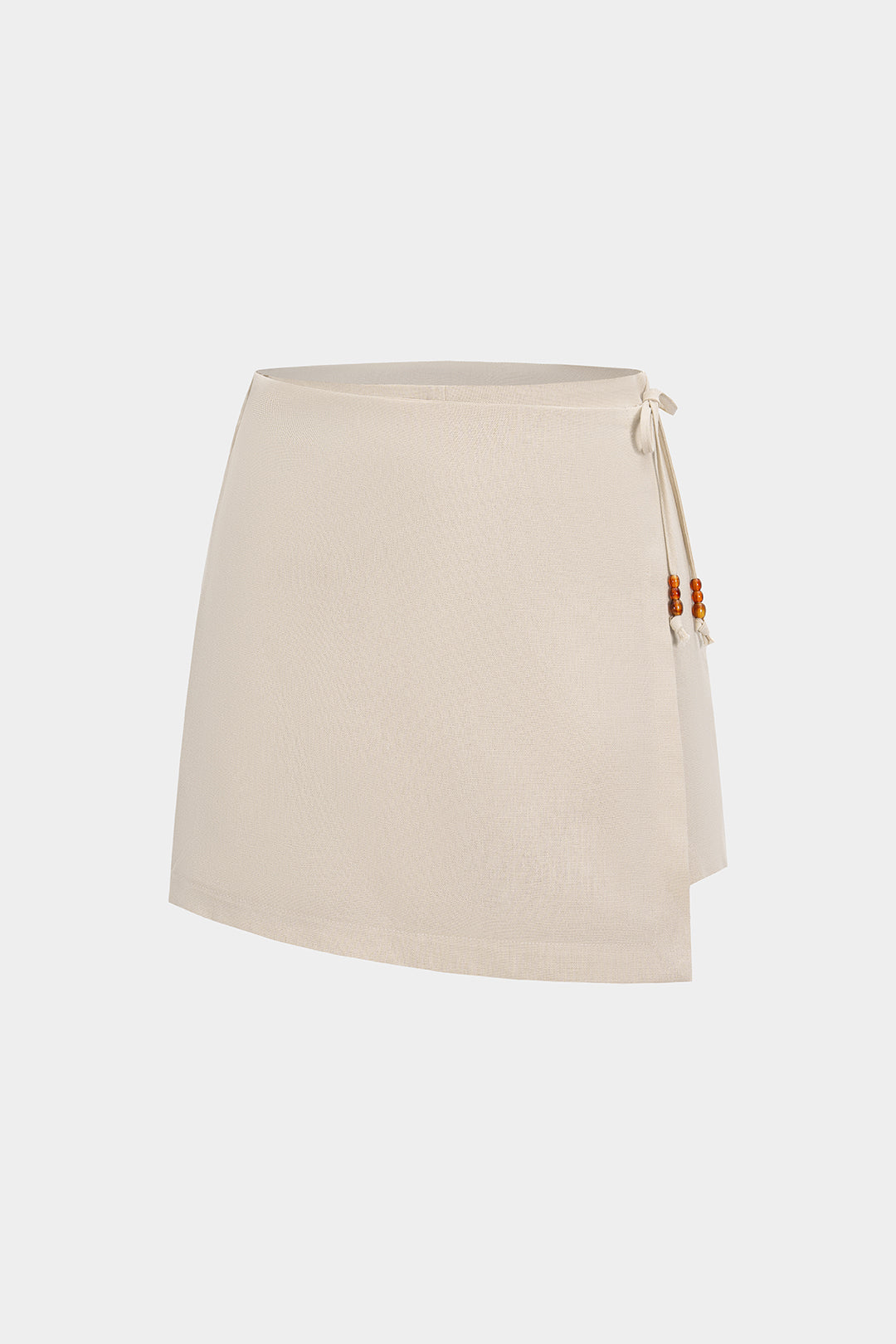 Solid Asymmetrical Beaded High Waist Skort – Micas