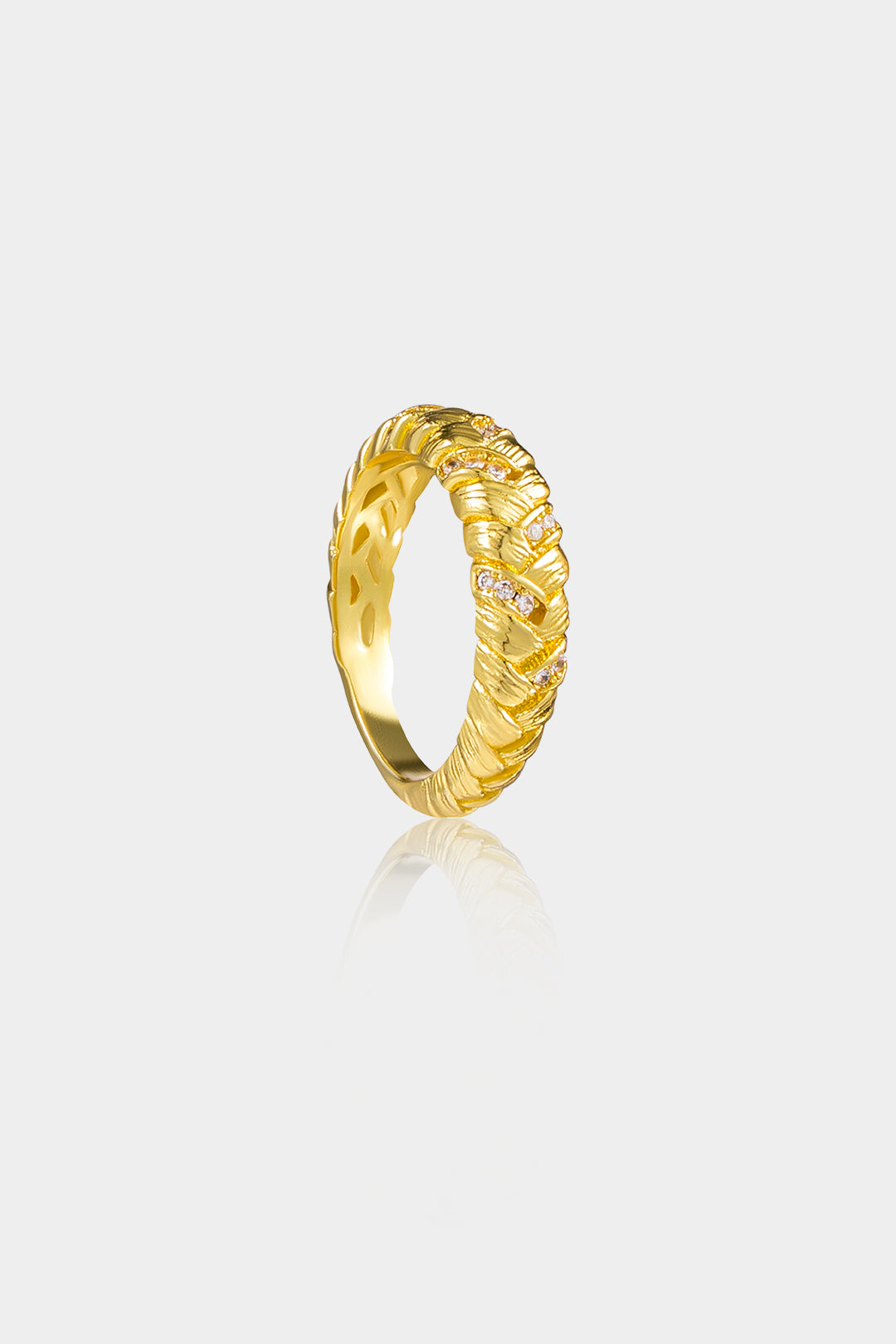 Metallic Diamond Twisted Ring – Micas