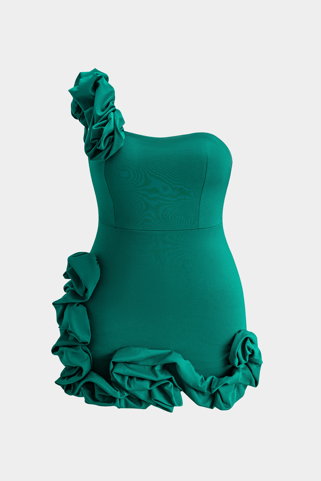 Plus Size Ruffle One Shoulder Zipper Backless Mini Dress – Micas