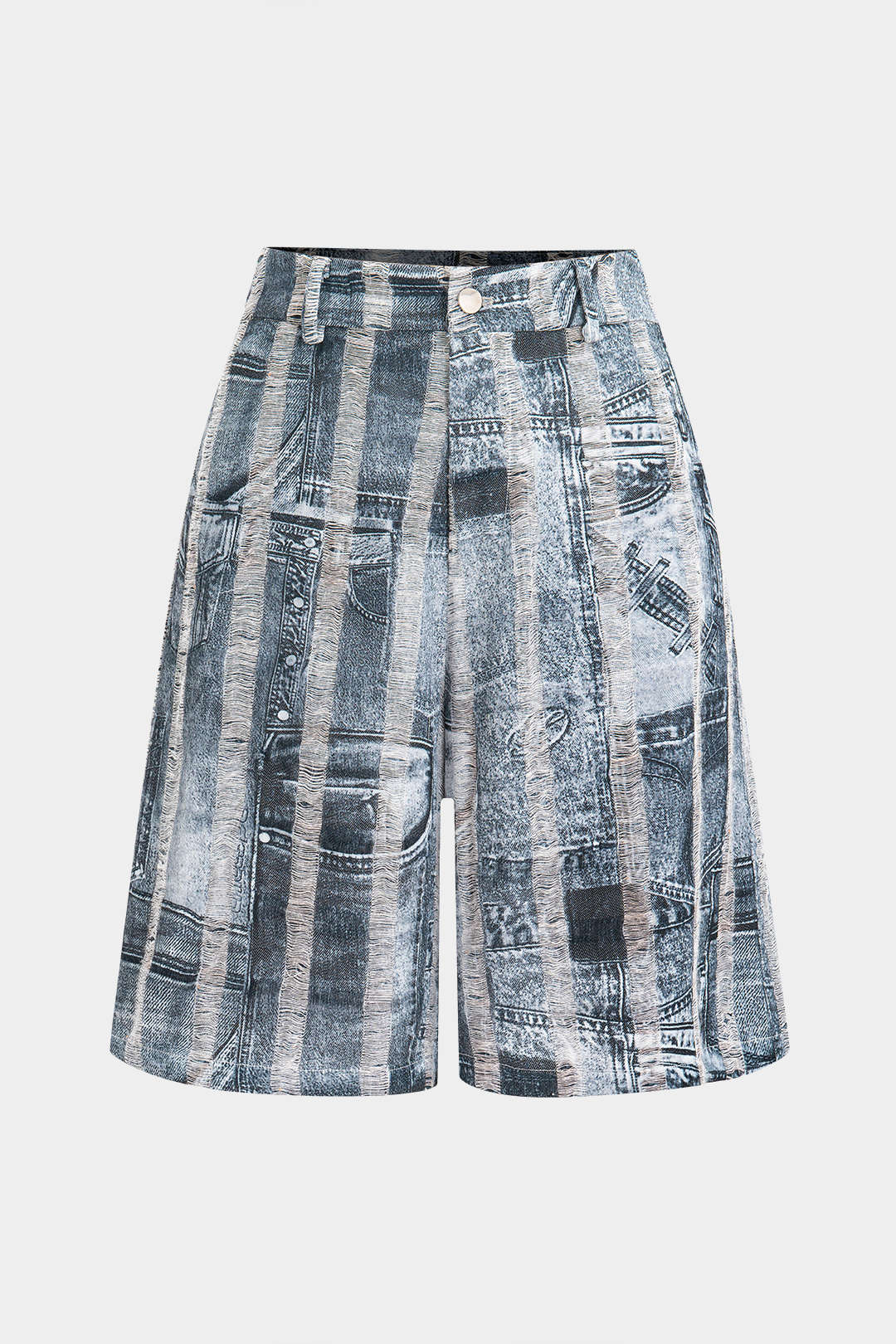 Ripped Patchwork Low Waist Shorts – Micas