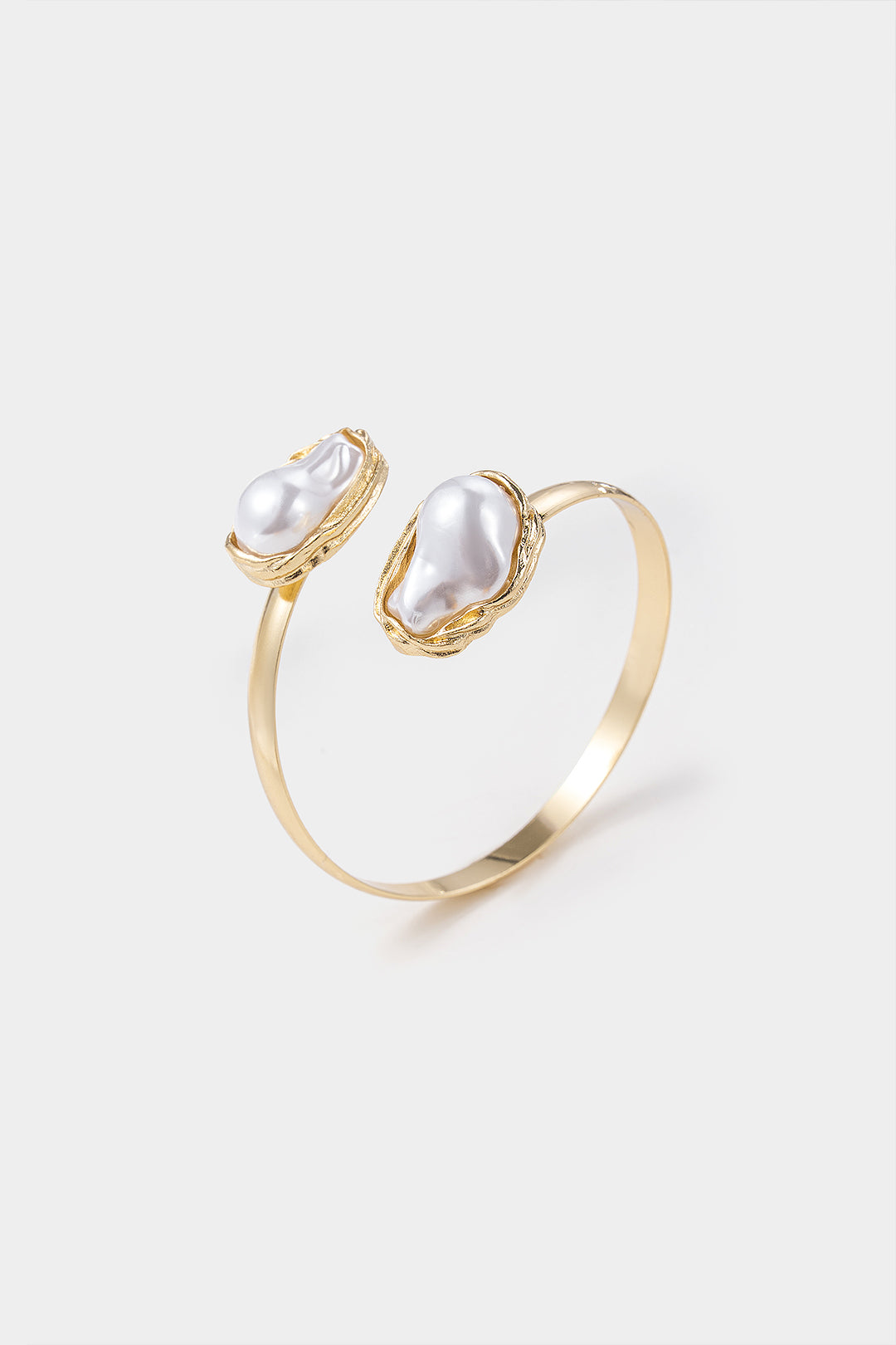 Metal Irregular Pearl Ring And Bracelet Set – Micas