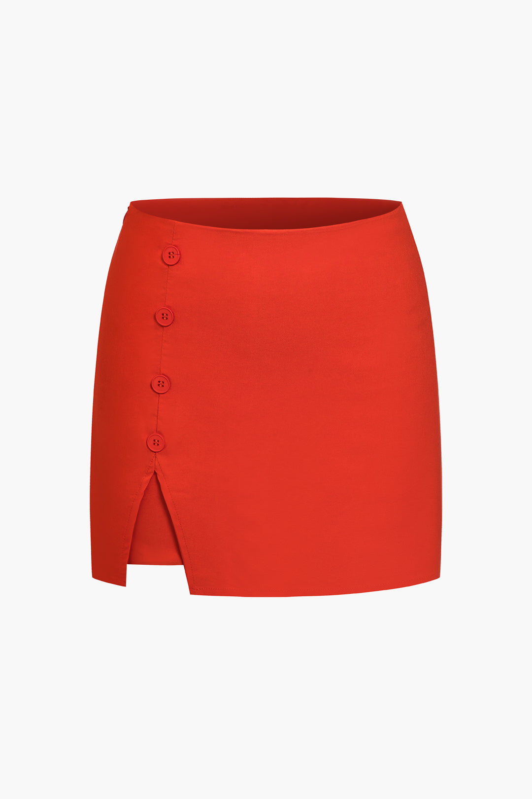 Solid Slit Button Skort – Micas