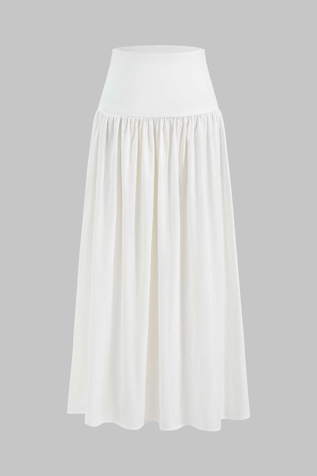 Solid Ruched Midi Skirt – Micas