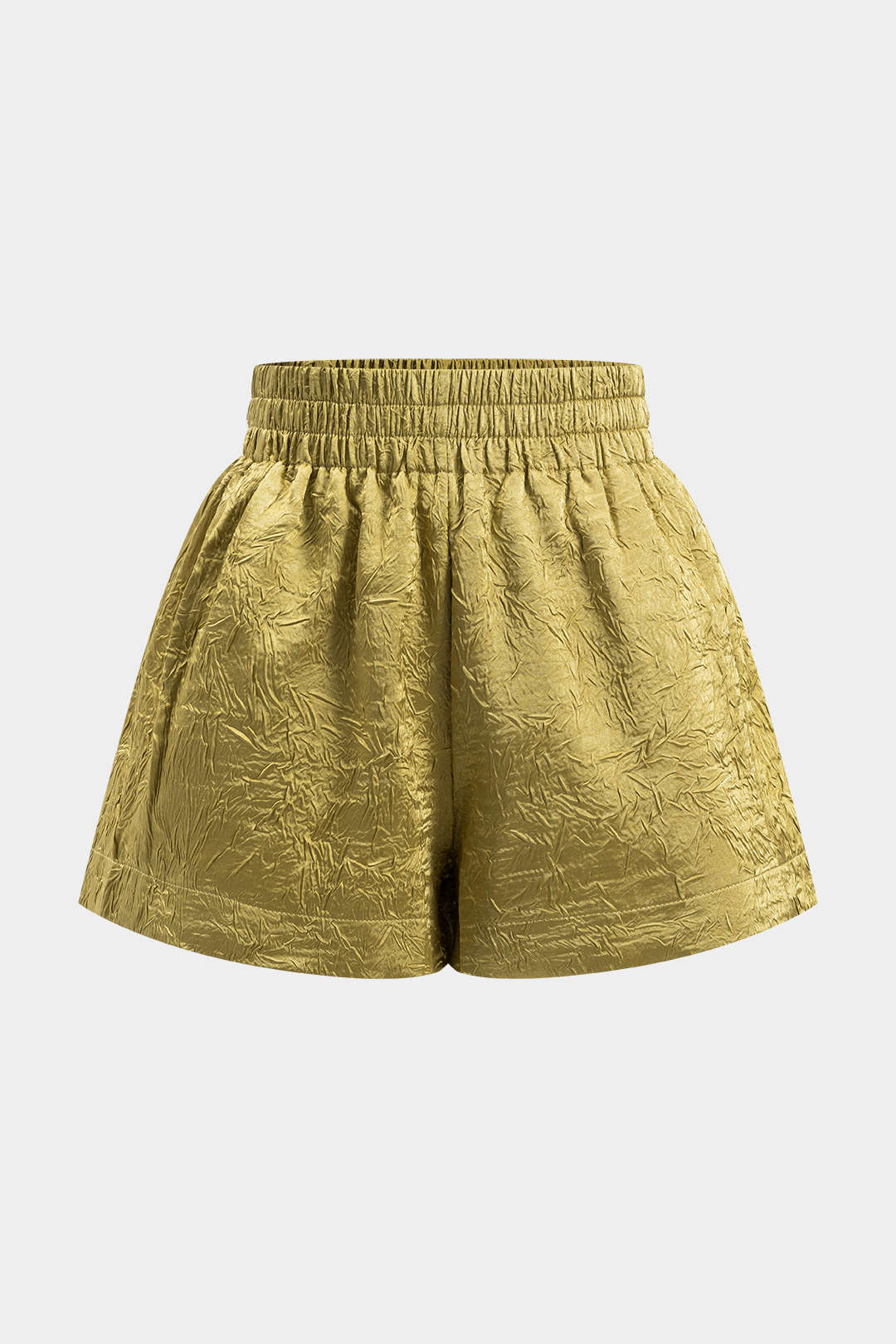 Solid Textured Pleated Shorts – Micas