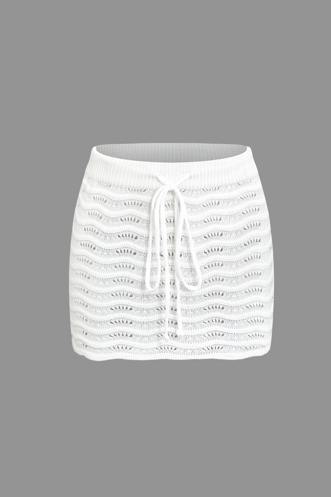 Solid Open Knit Mini Skirt – Micas