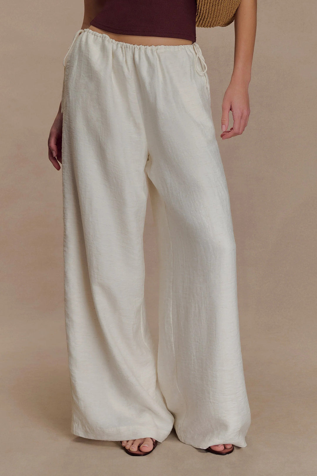 Linen Drawstring Straight Leg Trousers – Micas