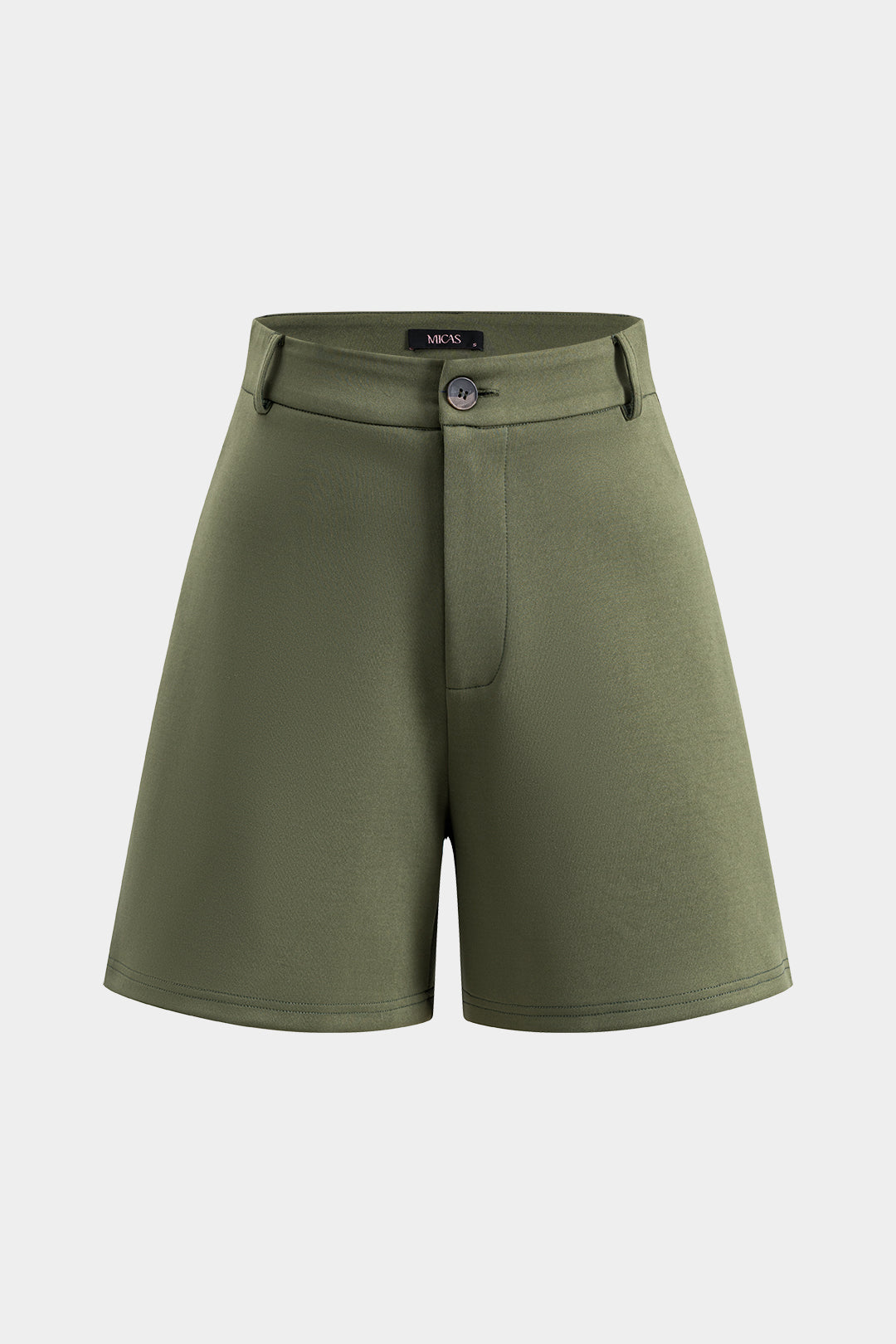 Solid Pleated Button Shorts – Micas