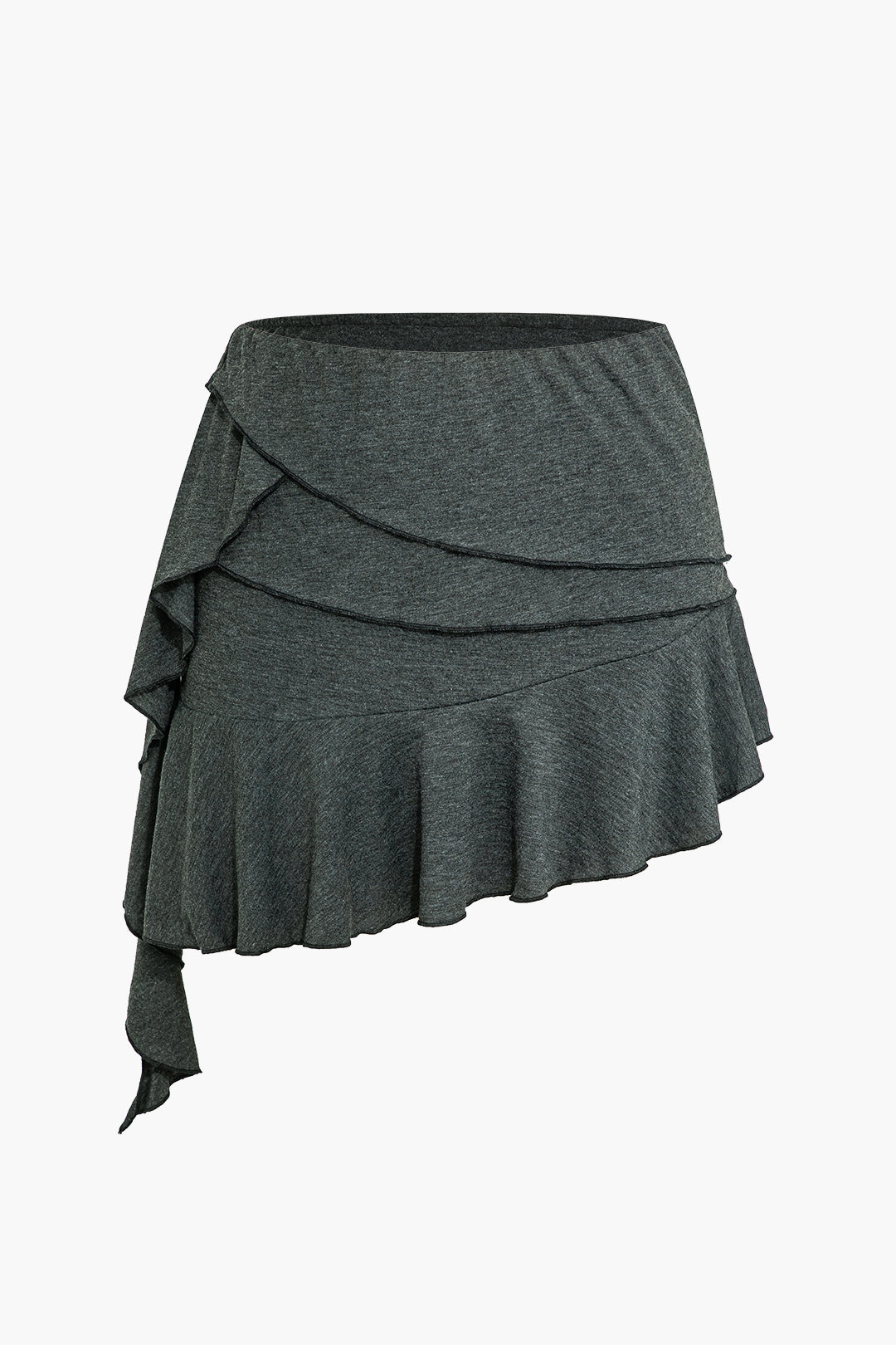 Solid Asymmetrical Mini Skirt – Micas
