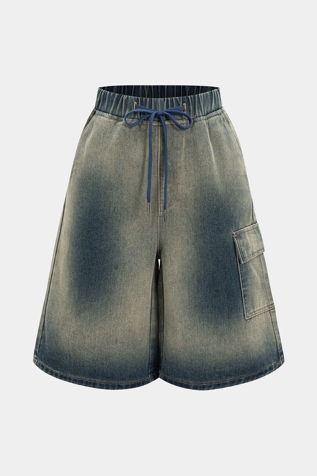 Denim Washed Pocket Drawstring Shorts – Micas