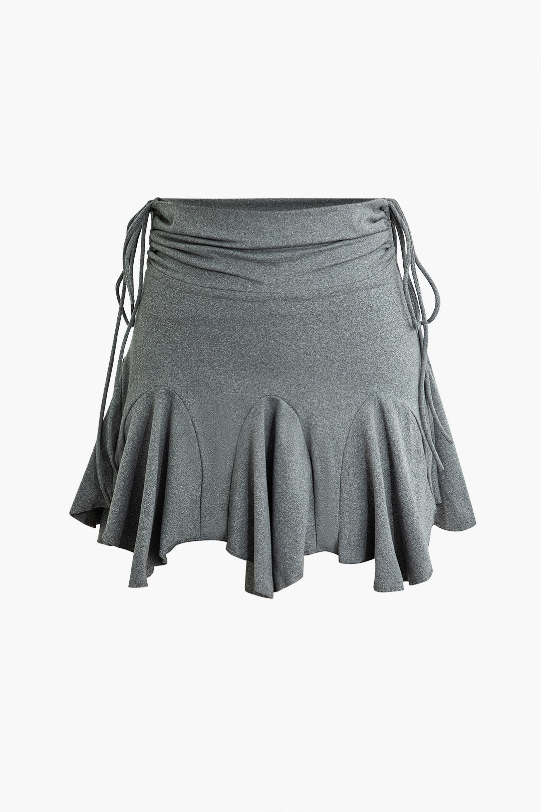 Asymmetrical Drawstring Ruched Mini Skirt – Micas