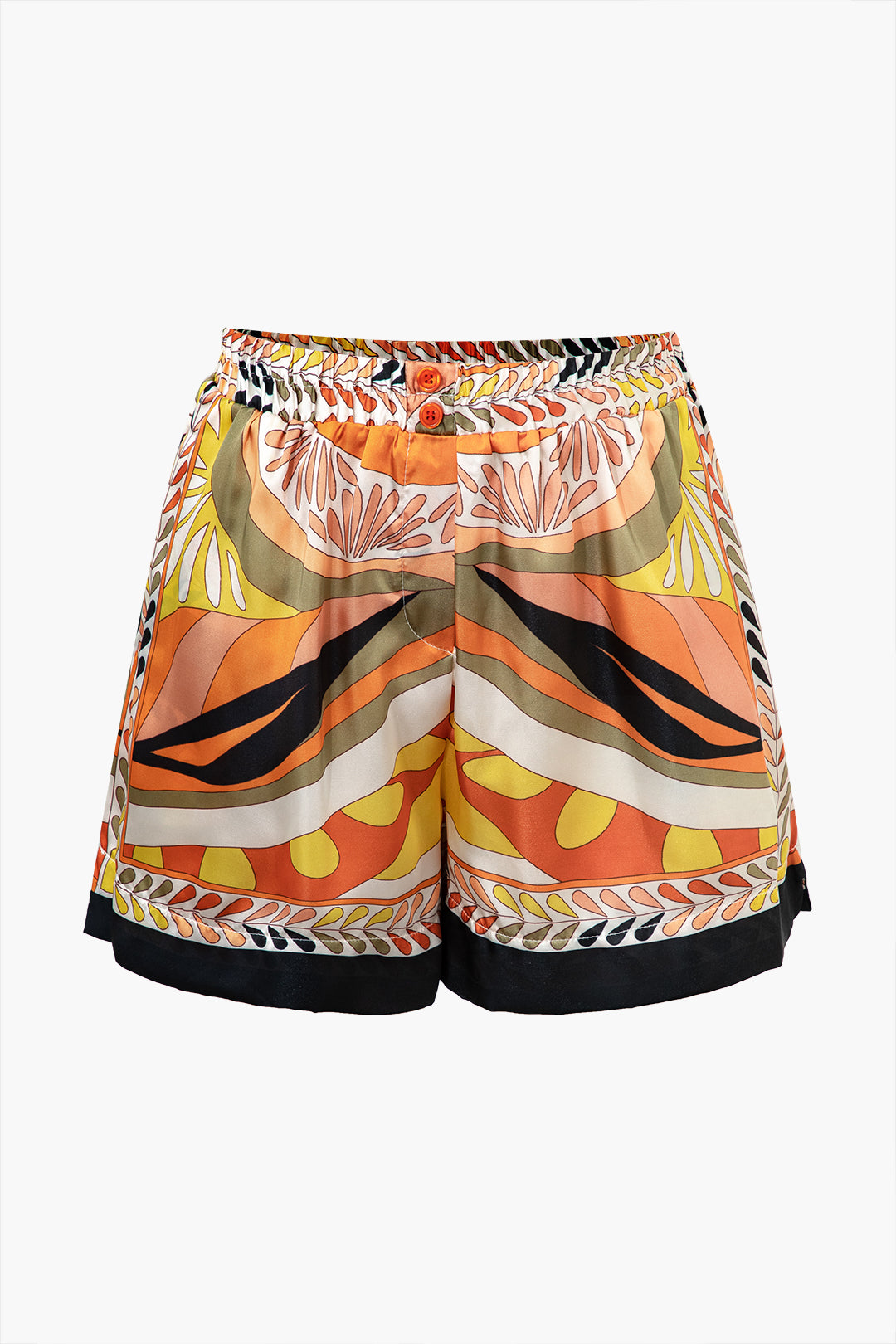 Abstract Print Elastic Waist Shorts – Micas