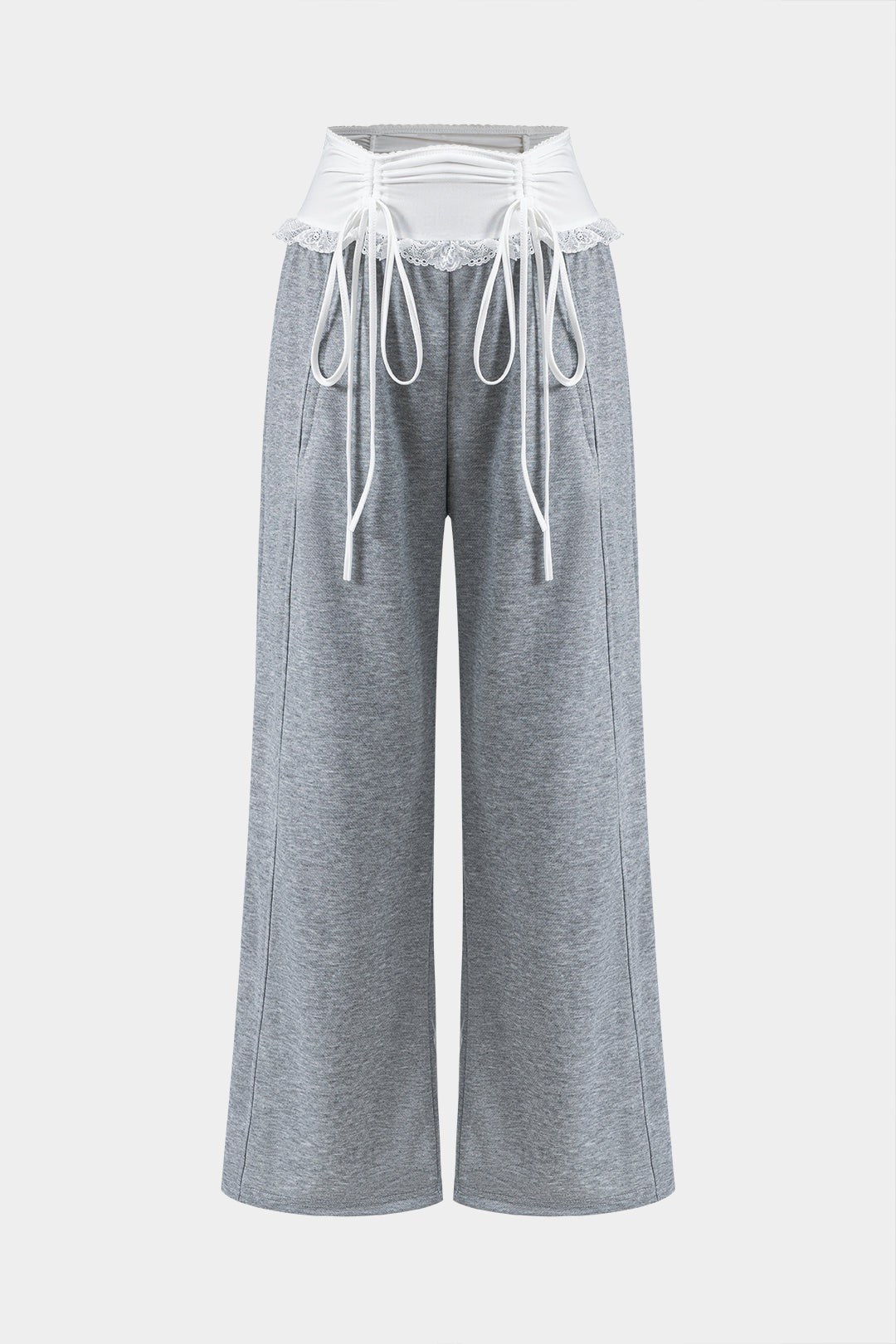 Drawstring Patchwork Wide Leg Trousers – Micas