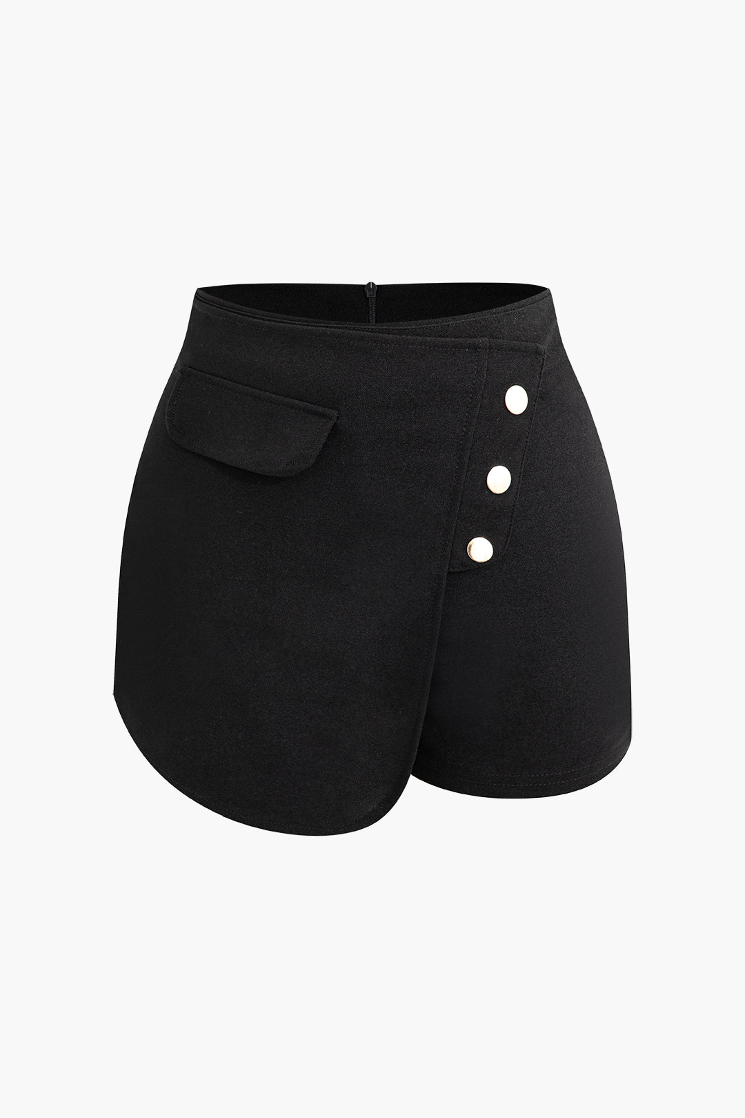 Asymmetrical Button-Detail Shorts – Micas