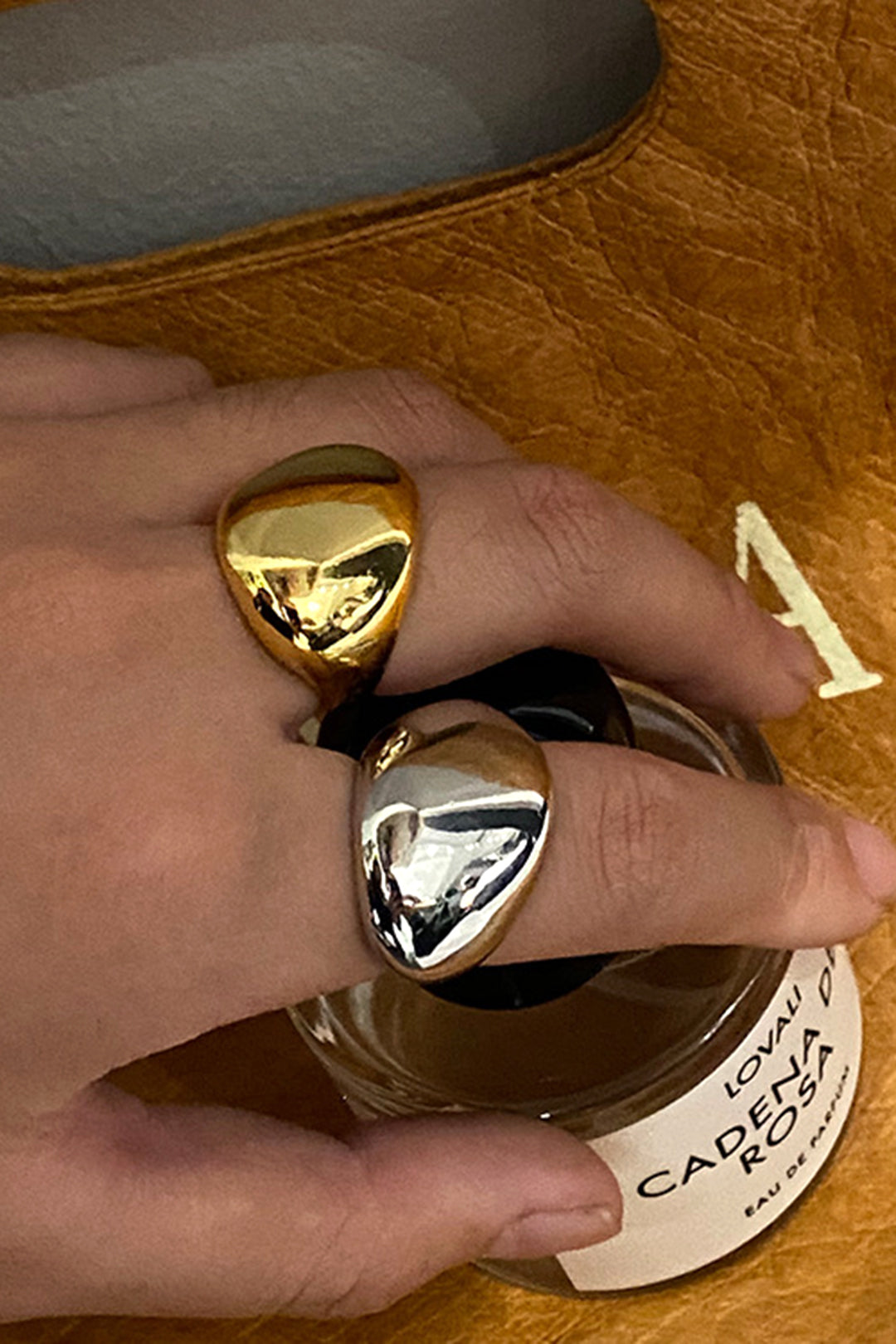 Asymmetric Metallic Cuff Ring – Micas