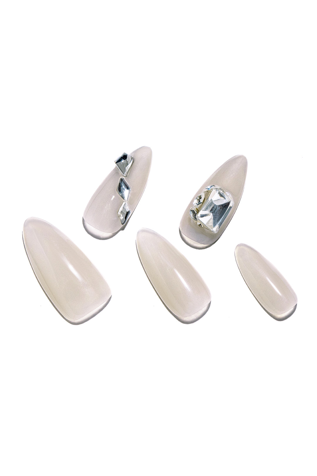 Rhinestone Embellished Stiletto Shape Handmade Nail Art – Micas