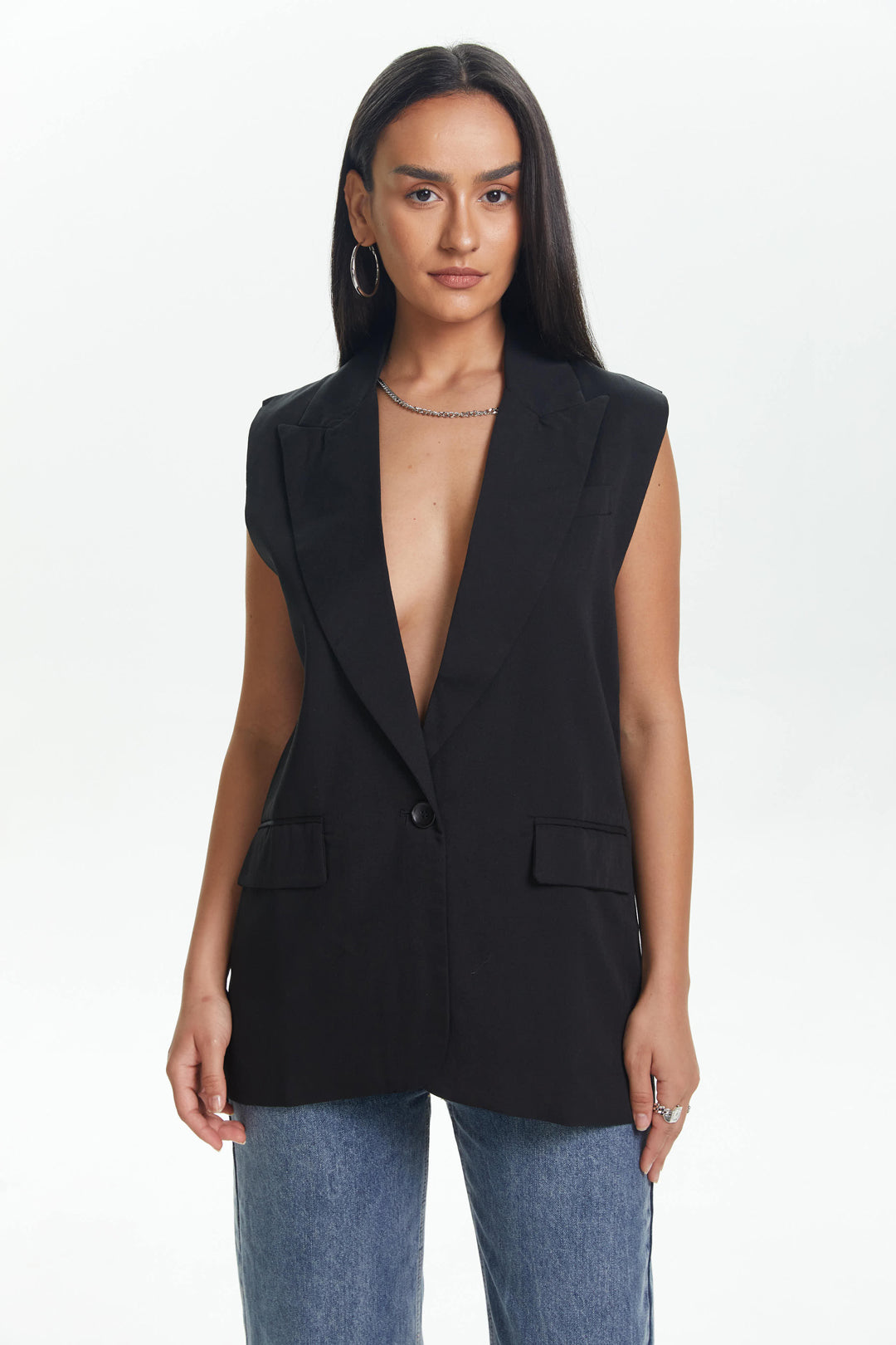 Peak Lapel One Button Vest – Micas