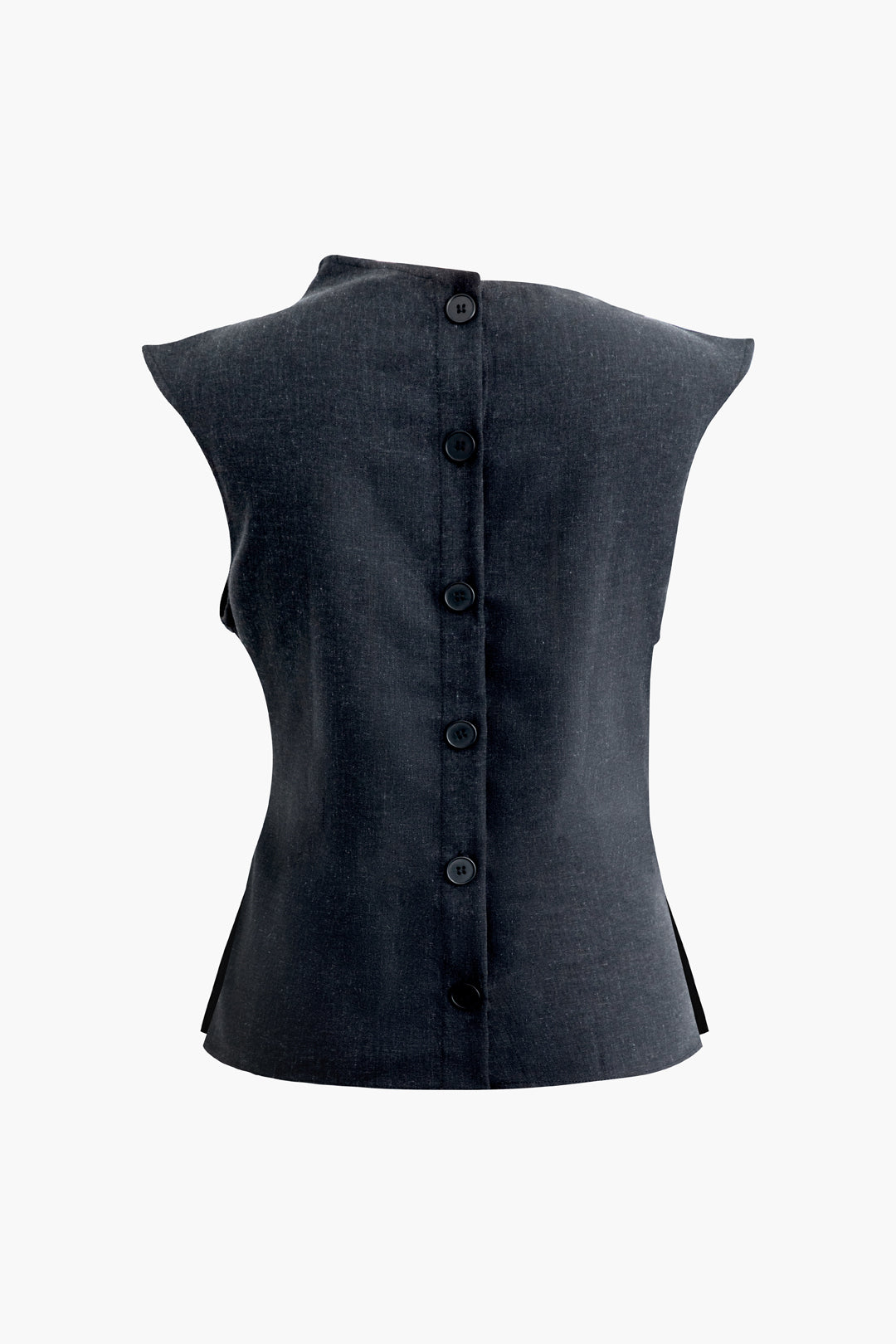 Asymmetric Twisted Sleeveless Button Back Tank Top – Micas