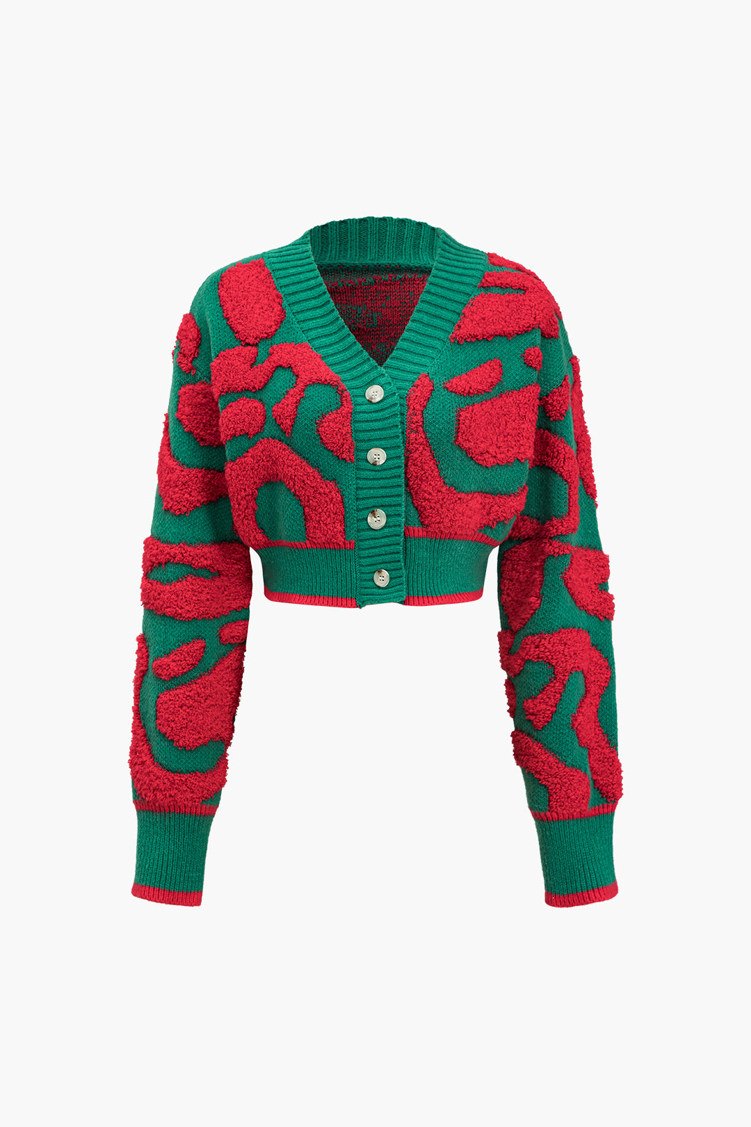 Colorblock V-neck Knit Button Up Cardigan – Micas