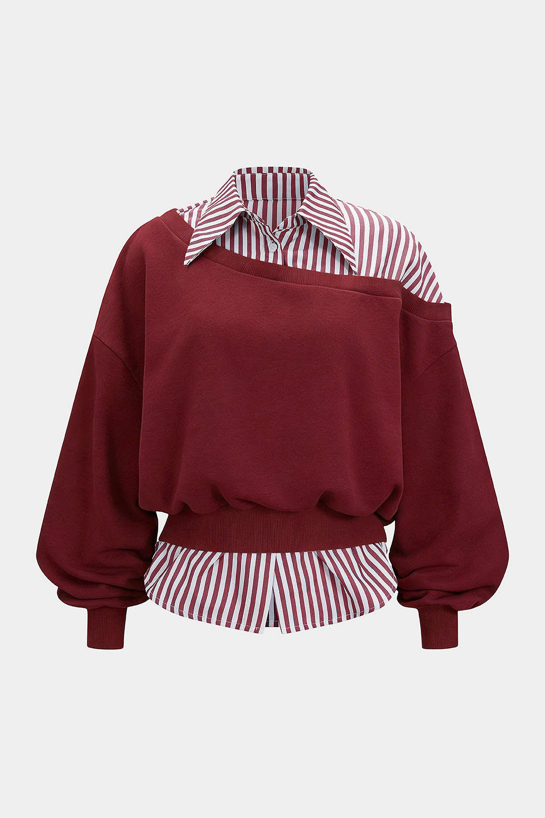 Patchwork Asymmetrical Long Sleeve Sweatshirt – Micas