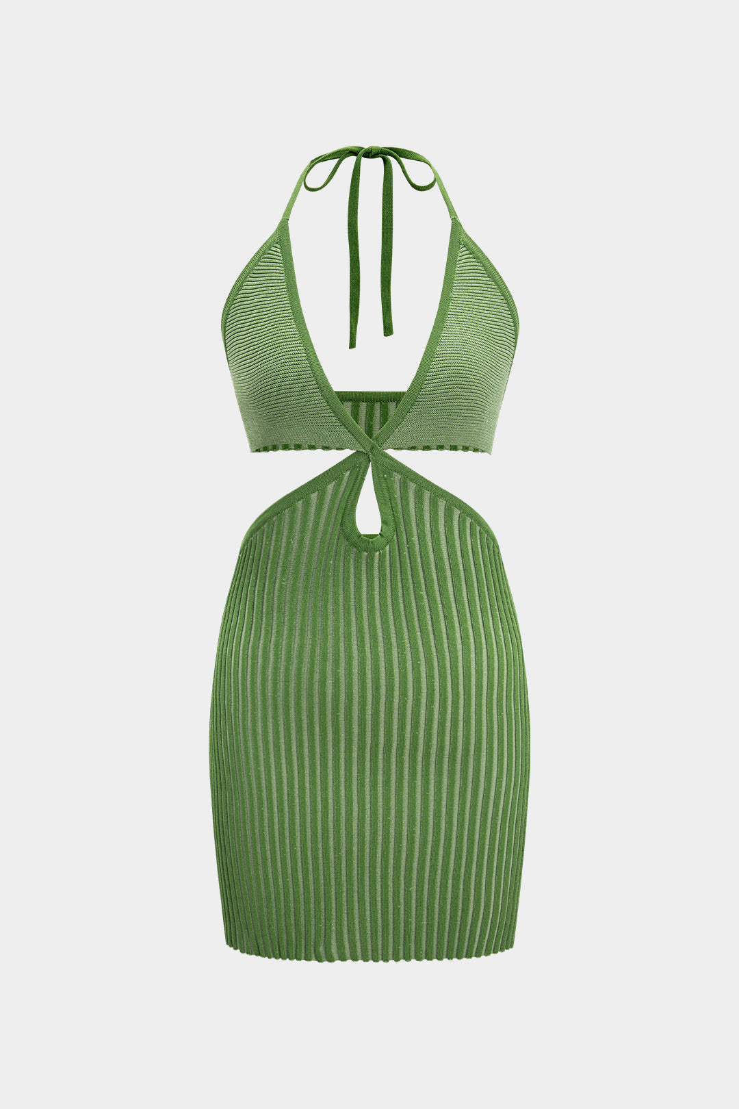 Knit Halter Neck Cut Out Backless Sleeveless Dress – Micas