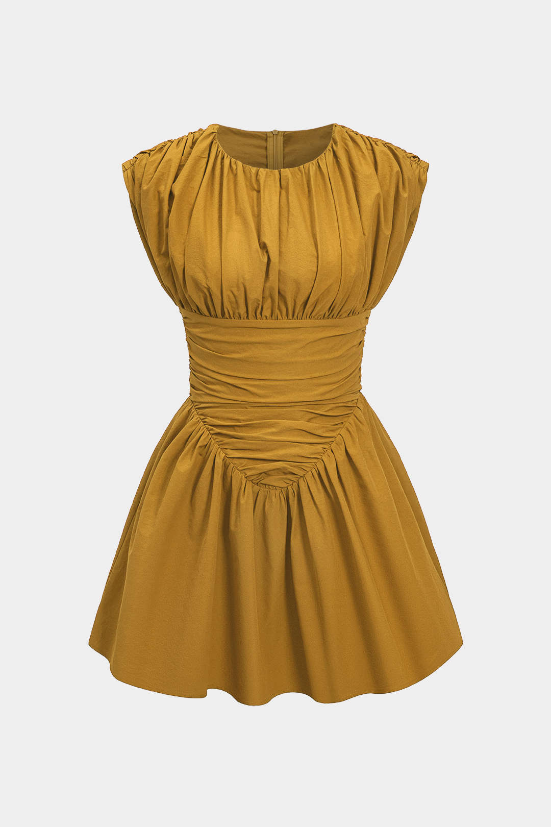 Solid Ruched Mini Dress – Micas