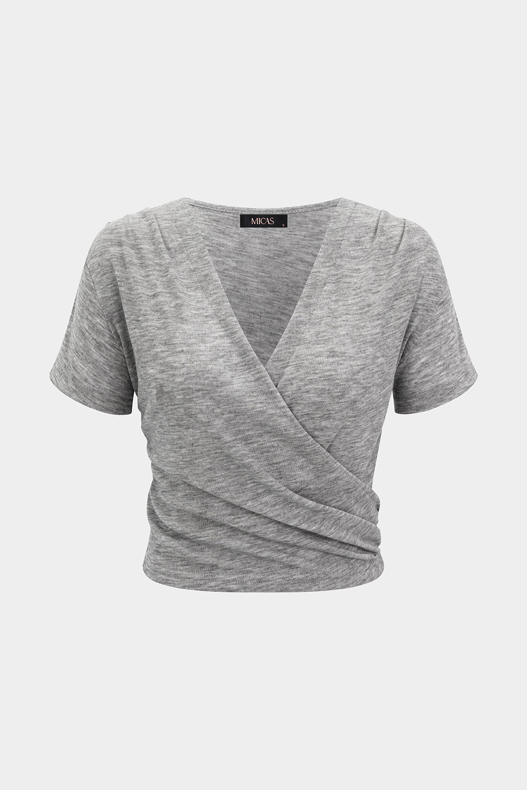 Crossed V-Neck Short Sleeve T-Shirt – Micas