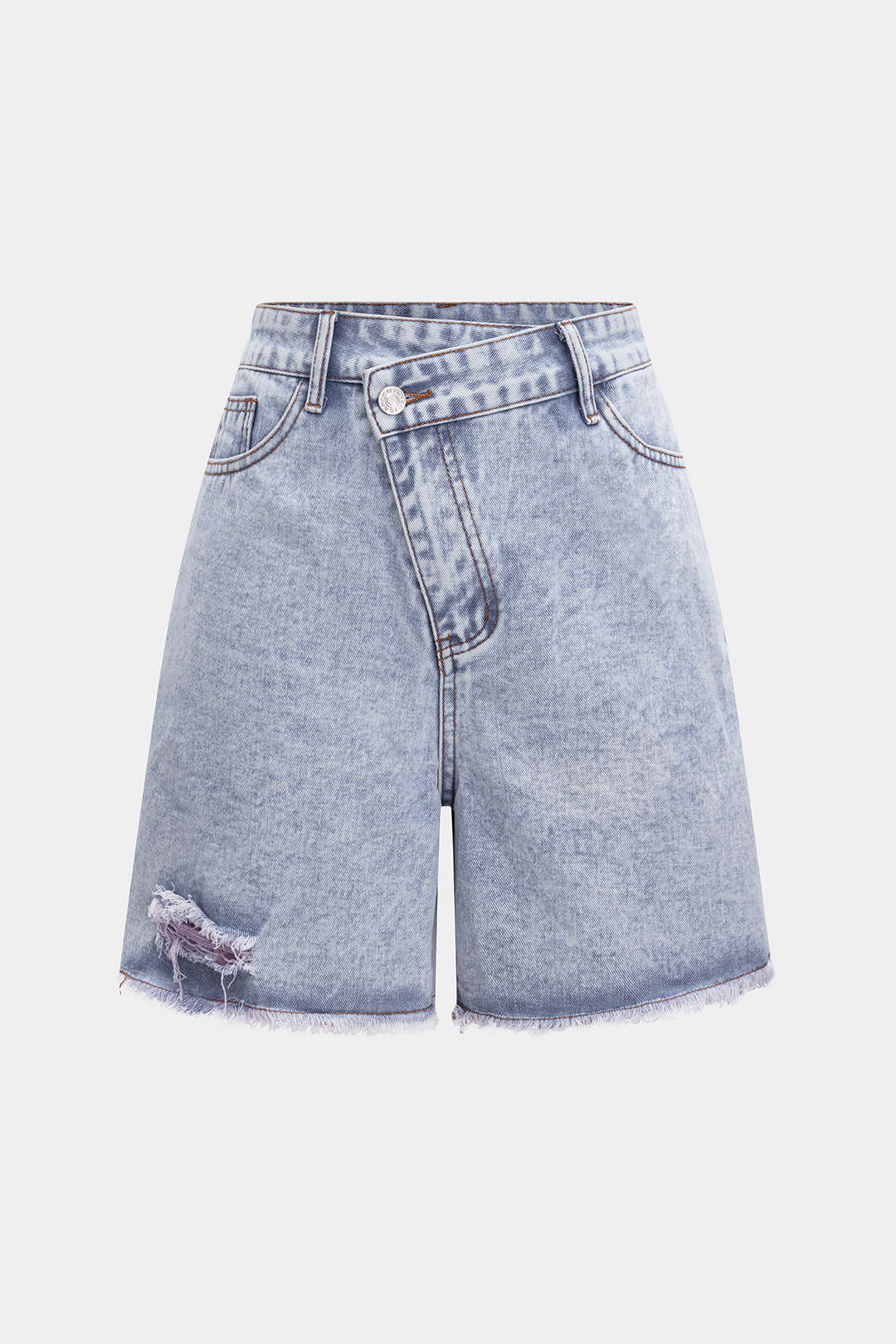Denim High Waist Ripped Jorts Shorts – Micas
